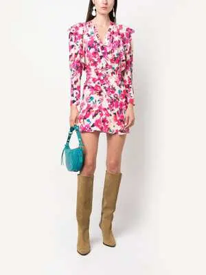 IRO PARIS Floral-print Gathered Minidress