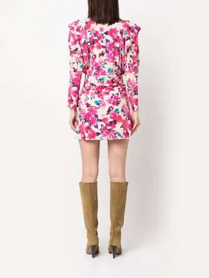 IRO PARIS Floral-print Gathered Minidress