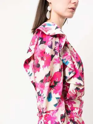 IRO PARIS Floral-print Gathered Minidress