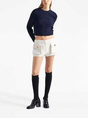 Prada Logo-intarsia Cable-knit Jumper