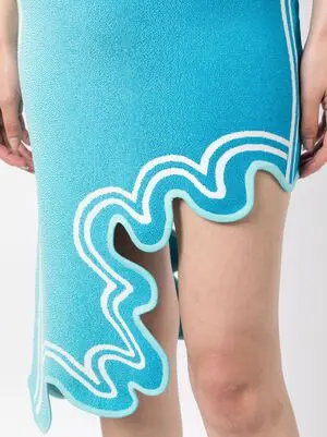 Ph5 Ydia Wave-print Asymmetric-hem Dress