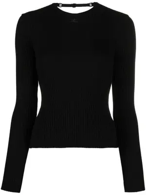 COURREGES Open-back Fine-ribbed Top