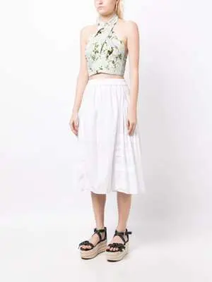 Erdem Luna Floral-print Top - Green