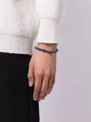 SYDNEY EVAN 14kt Yellow Gold Lapis Lazuli Beaded Bracelet - Blue