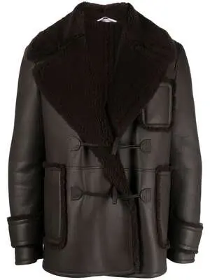 Thom Browne Shearling-collar Double-breasted Coat
