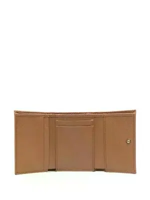 Dolce & Gabbana Dauphine Logo-plaque Pebbled-leather Wallet - Brown