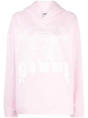 GANNI Logo-print Organic Cotton Hoodie