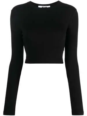 MSGM Cropped T-shirt With Cut-out Detail