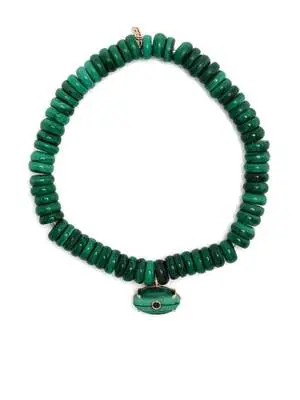 SYDNEY EVAN 14kt Yellow Gold Malachite Beaded Bracelet - Green
