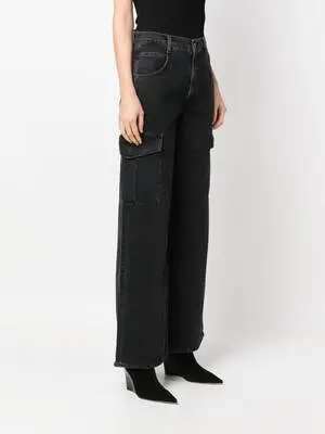 AGOLDE Mid-rise Wide-leg Jeans - Black