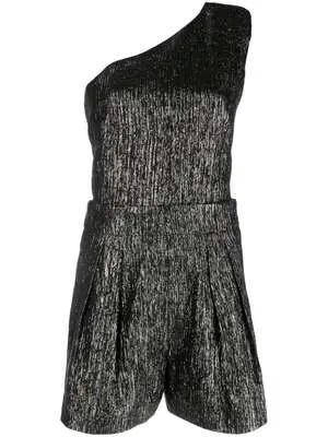 IRO PARIS Iliana Lurex One-shoulder Playsuit