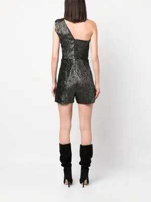 IRO PARIS Iliana Lurex One-shoulder Playsuit