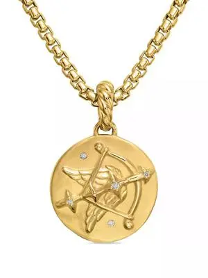 David Yurman 18kt Yellow Sagittarius Diamond Amulet Pendant - Gold