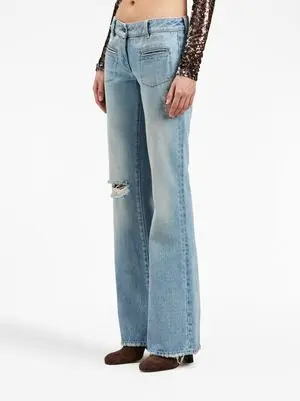 Palm Angels Low-rise Bootcut Jeans - Blue