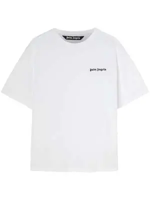 Palm Angels Embroidered-logo Crew-neck T-shirt - White