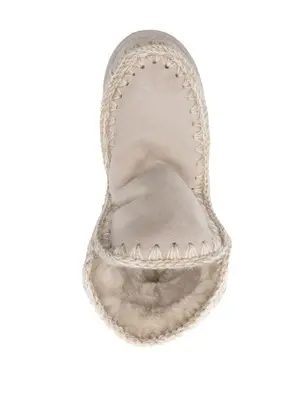 Mou Whipstitch-detail Sheepskin Boots - Neutrals