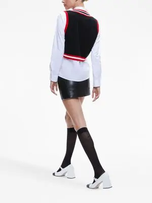 Alice + Olivia Orly Striped Wool-blend Vest