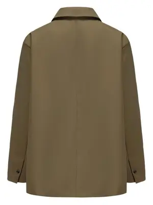 Shanghai Tang Technical Wool Jacket With Spread Collar
