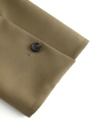 Shanghai Tang Technical Wool Jacket With Spread Collar