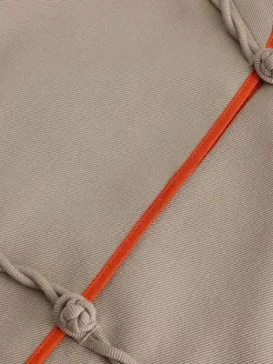 Shanghai Tang Khaki Wool Piped-trim Tang Jacket