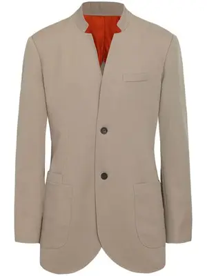 Shanghai Tang Stand-up Collar Wool Blazer