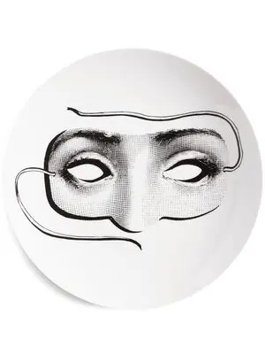 FORNASETTI Tema E Variazioni Porcelain Plate - White