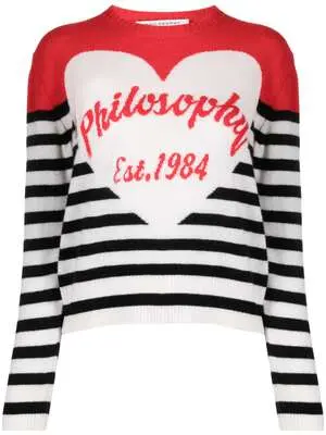 Philosophy Di Lorenzo Serafini Intarsia Logo Sweatshirt - White