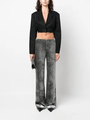 Alberta Ferretti Crushed-velvet Trousers
