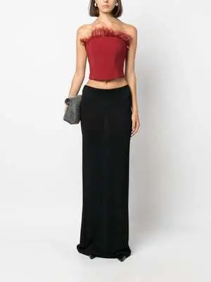 Patrizia Pepe Feather-detailing Strapless Top