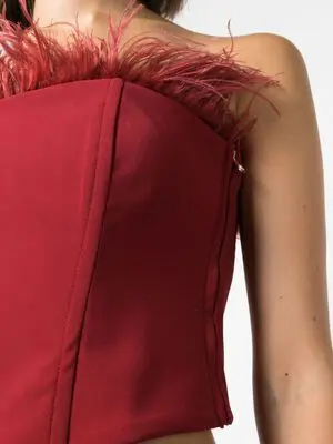 Patrizia Pepe Feather-detailing Strapless Top