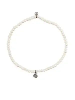 SYDNEY EVAN 14kt Gold Diamond & Pearl Beaded Charm Bracelet - White