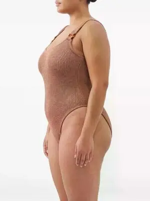 Hunza G Domino Scoop-neck Swimsuit - Brown