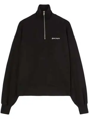 Palm Angels Logo-embroidered Half-zip Sweatshirt