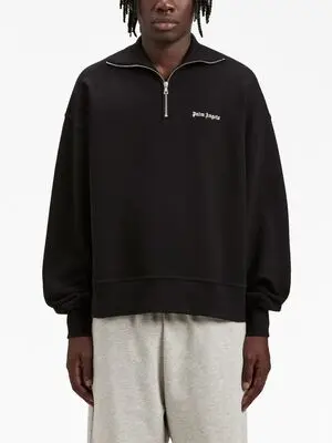 Palm Angels Logo-embroidered Half-zip Sweatshirt