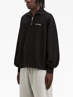 Palm Angels Logo-embroidered Half-zip Sweatshirt