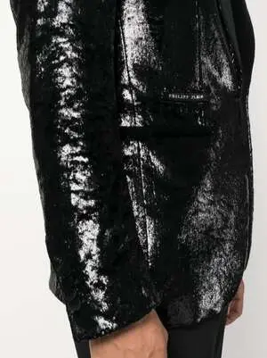 Philipp Plein Metallic-effect Single-breasted Blazer