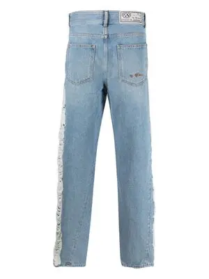 Gcds Ripped High-rise Straight-leg Jeans