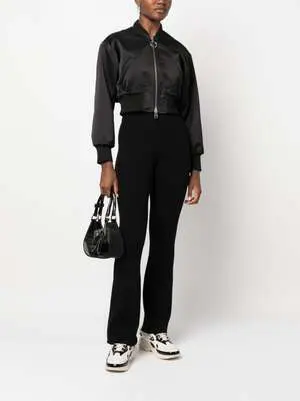 Rabanne Ribbed Wool-blend Trousers - Black