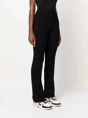 Rabanne Ribbed Wool-blend Trousers - Black