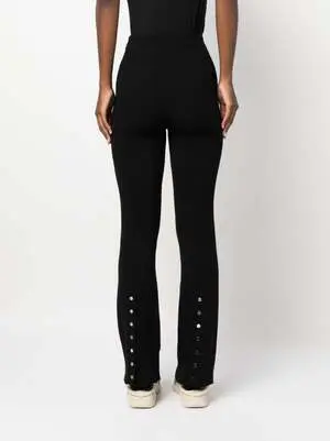 Rabanne Ribbed Wool-blend Trousers - Black