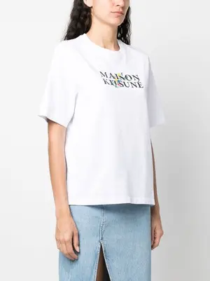 Maison Kitsuné Logo-print T-shirt - White