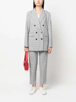 Tommy Hilfiger Checked Double-breasted Blazer - Blue
