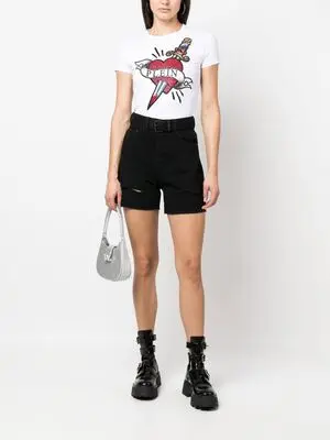 Philipp Plein Embellished Logo T-shirt - White