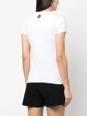 Philipp Plein Embellished Logo T-shirt - White