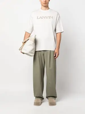 LANVIN Logo-embroidered Cotton T-shirt