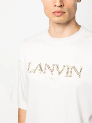 LANVIN Logo-embroidered Cotton T-shirt