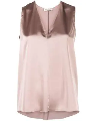 BLANCA VITA V-neck Satin Tank Top