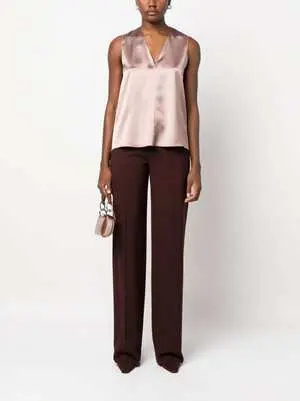 BLANCA VITA V-neck Satin Tank Top