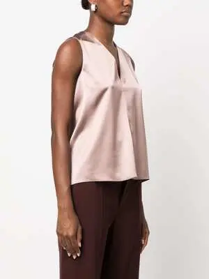 BLANCA VITA V-neck Satin Tank Top