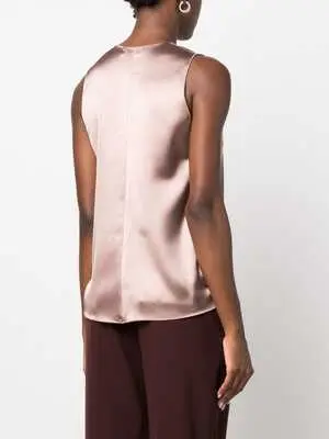 BLANCA VITA V-neck Satin Tank Top
